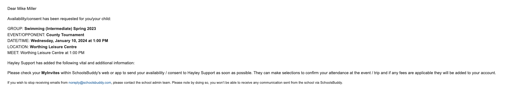 Responding to an Event invitation (Web) – SchoolsBuddy Help Centre
