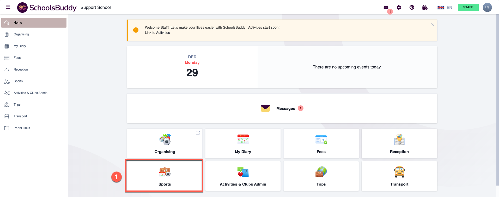 Sports Portal - Creating a Sporting Fixture – SchoolsBuddy Help Centre